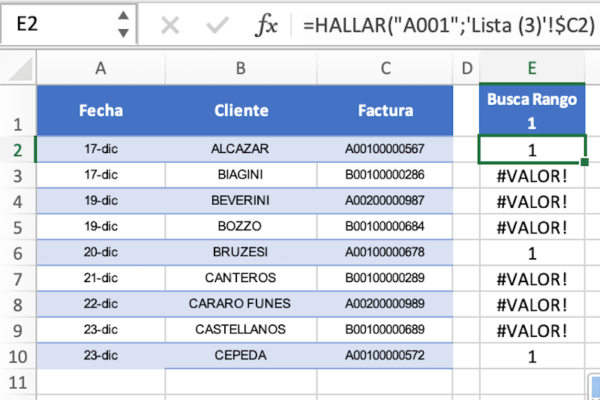 Función Hallar en Excel - La Fórmula de Excel